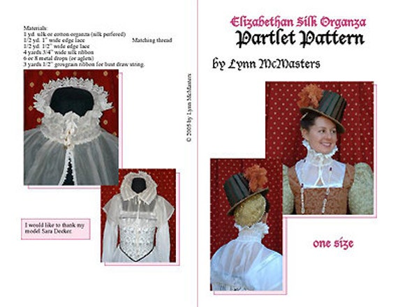MC22 Elizabethan Silk Organza Partlet Sewing Pattern by Lynn | Etsy