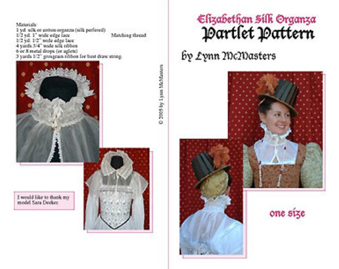 MC22 Elizabethan Silk Organza Partlet Sewing Pattern by Lynn Mcmasters ...