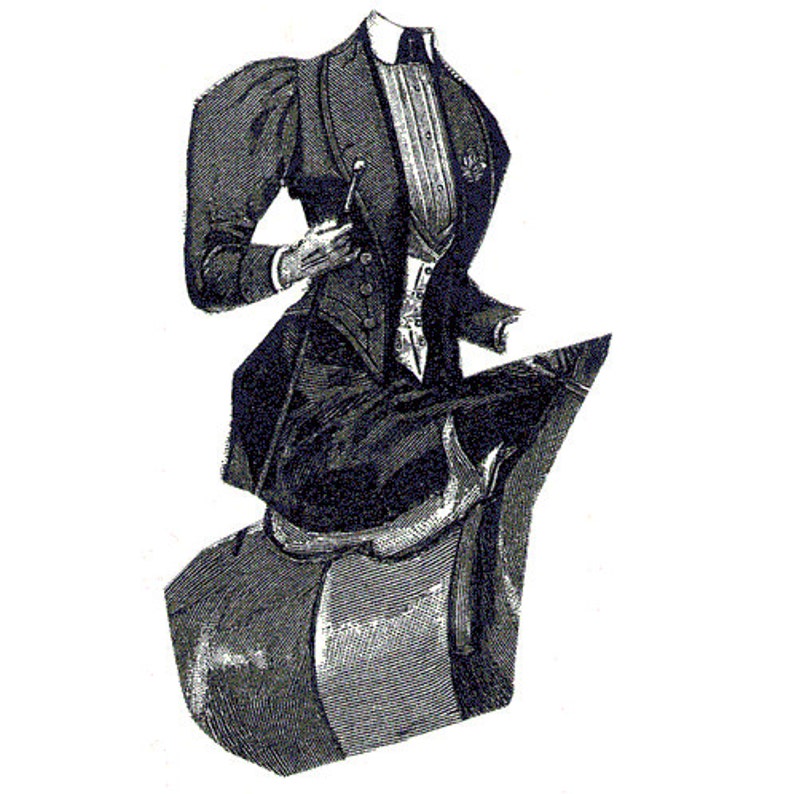 AG1884 1894 Black Cloth Riding Habit W/vest Sewing Pattern | Etsy