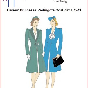 RC1402 1941 Ladies' Redingote Coat Sewing Pattern by Reconstructing ...