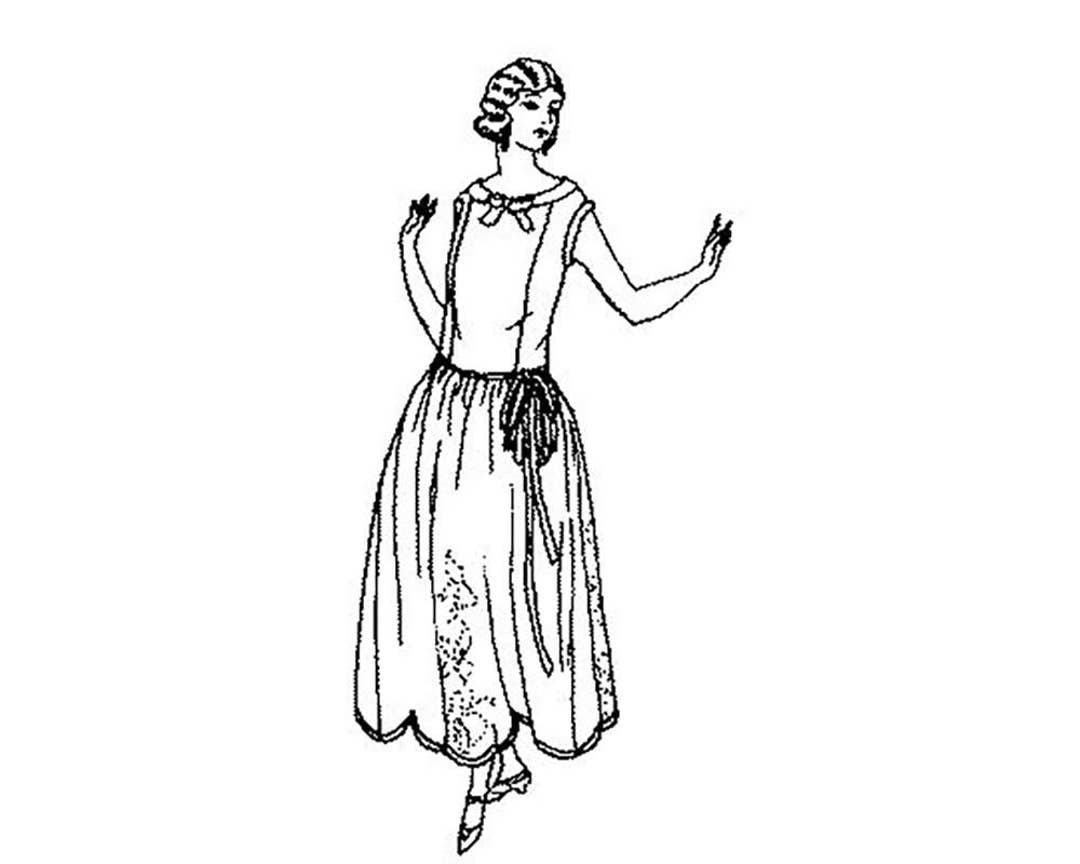 PAC4526 1922-23 Ladies' Dress With Full Straight Skirt Pattern by Past ...