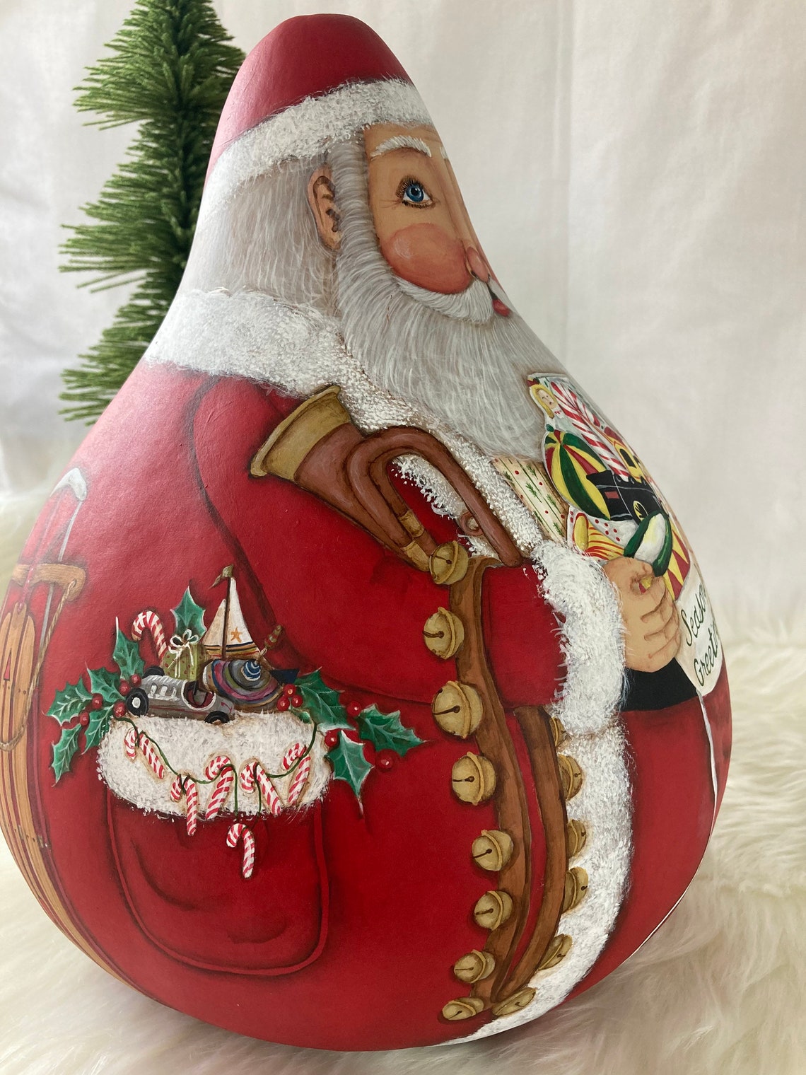 Seasons Greetings Santagourd - Etsy