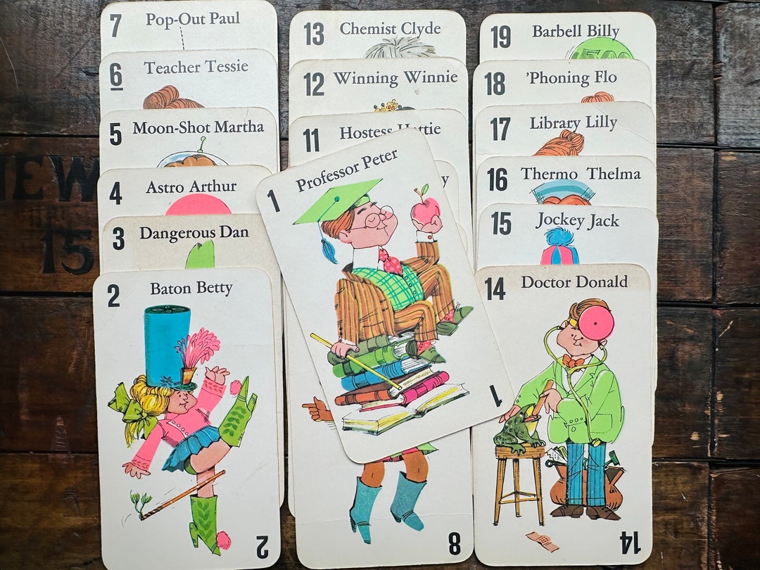 19 Jumbo Old Maid Playing Cards Milton Bradley Vintage 1978 - Etsy