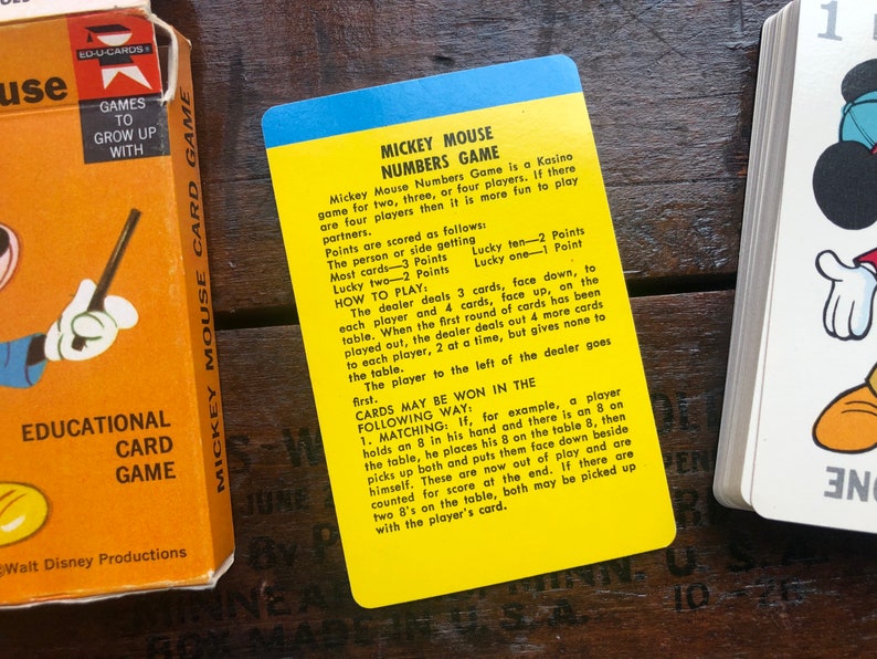 Ed-u-cards Mickey Mouse Educational Card Game Complete - Etsy