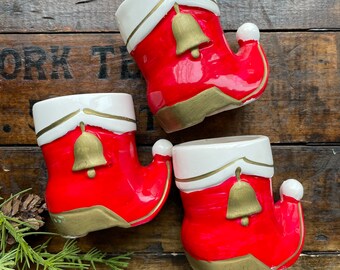 Ceramic Santa Boots - Etsy