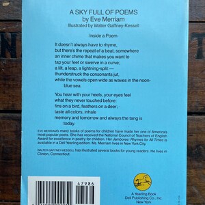 A Sky Full of Poems by Eve Merriam ~ Vintage Dell Yearling Paperback ...