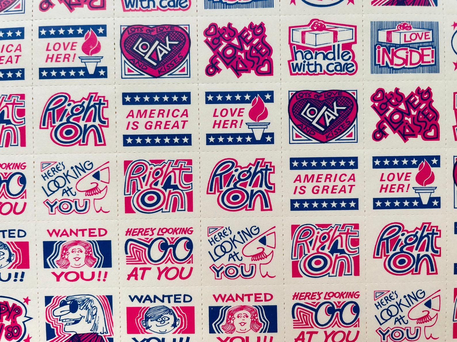 8 Sheets 1970's Mod Logos/stickers for Letters Envelopes - Etsy