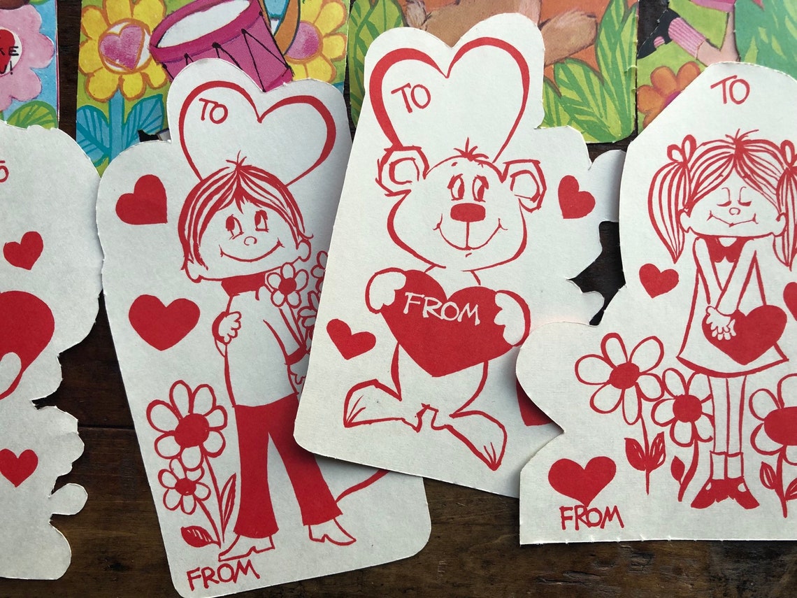 10 Valentines Day School Exchange Cards Unused Vintage - Etsy