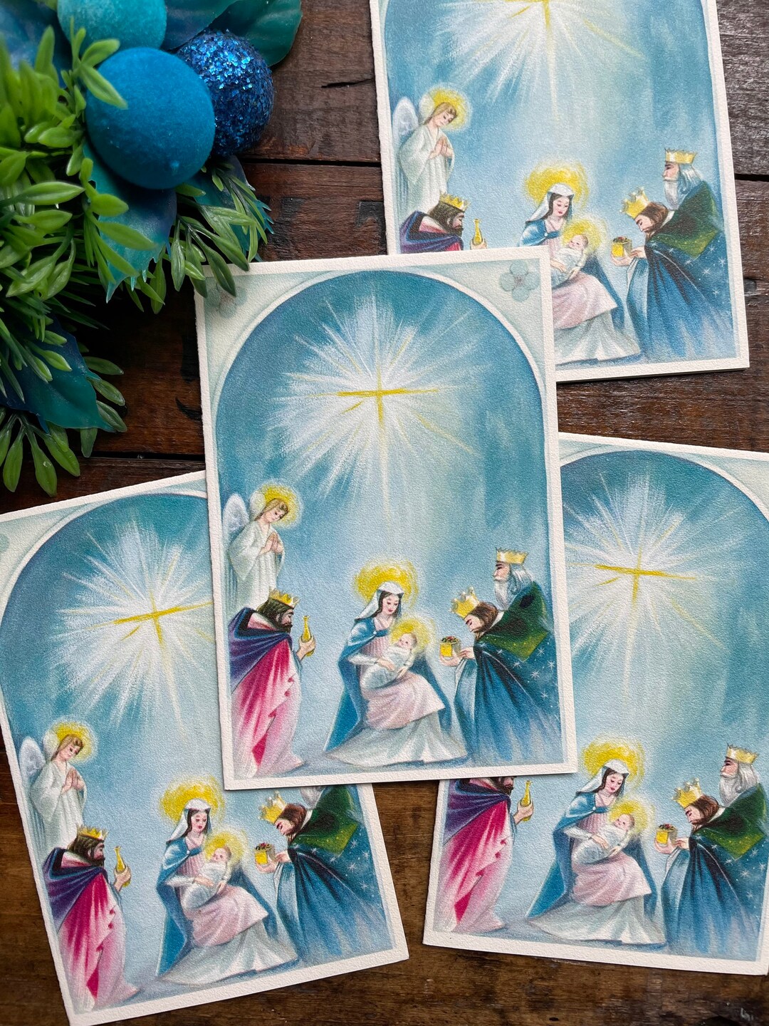 4 Hallmark Christmas Greeting Cards, Nativity Scene UNUSED Vintage 4 ...
