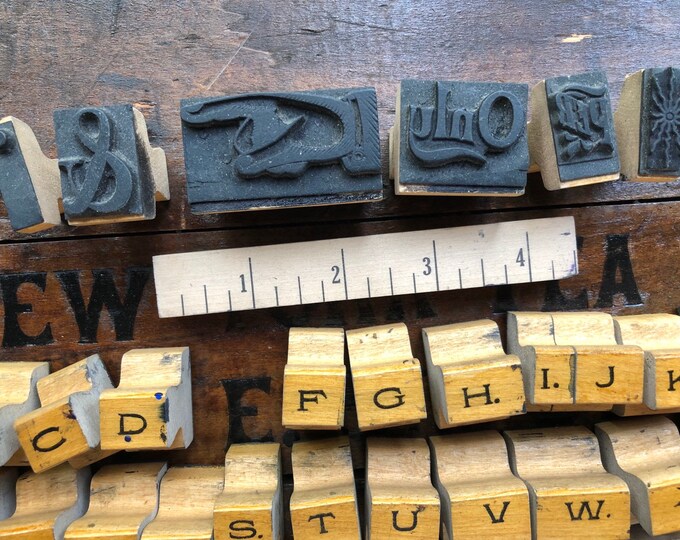 Wood & Rubber Uppercase Alphabet Stamps/finger/hand Pointing Index ...