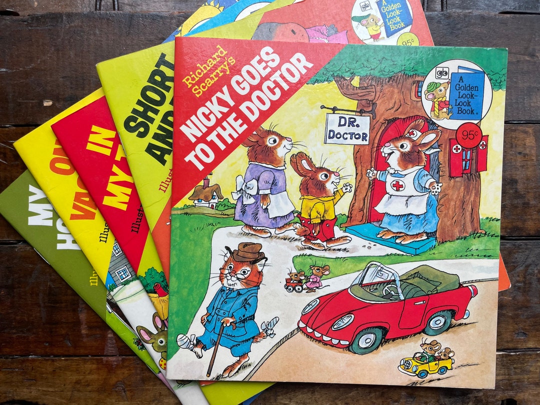 5 Golden Look-look Books, by Richard Scarry My House, on Vacation, in ...
