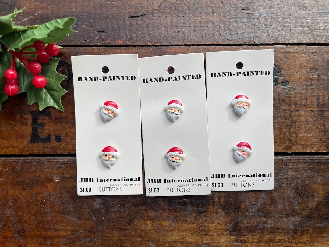 JHB International Santa Buttons Vintage 1983 6 Christmas Sewing Buttons ...