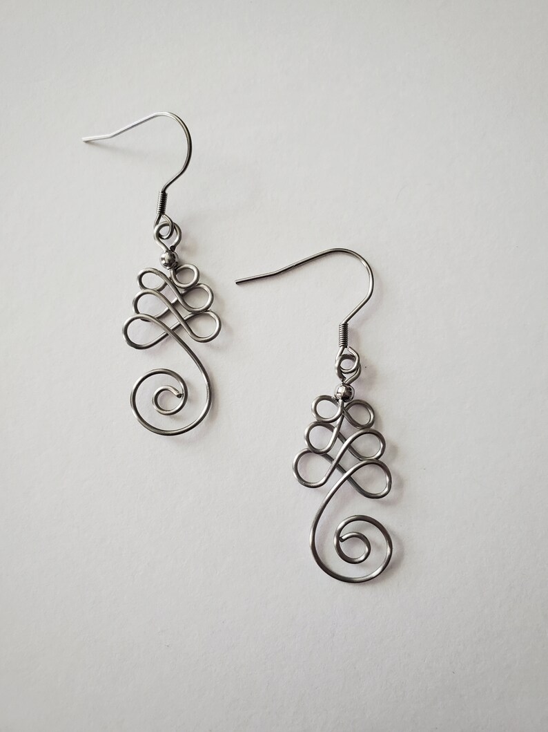 Wire Unalome Earrings, Swirly Earrings, Funky Earrings, Wire Earrings ...