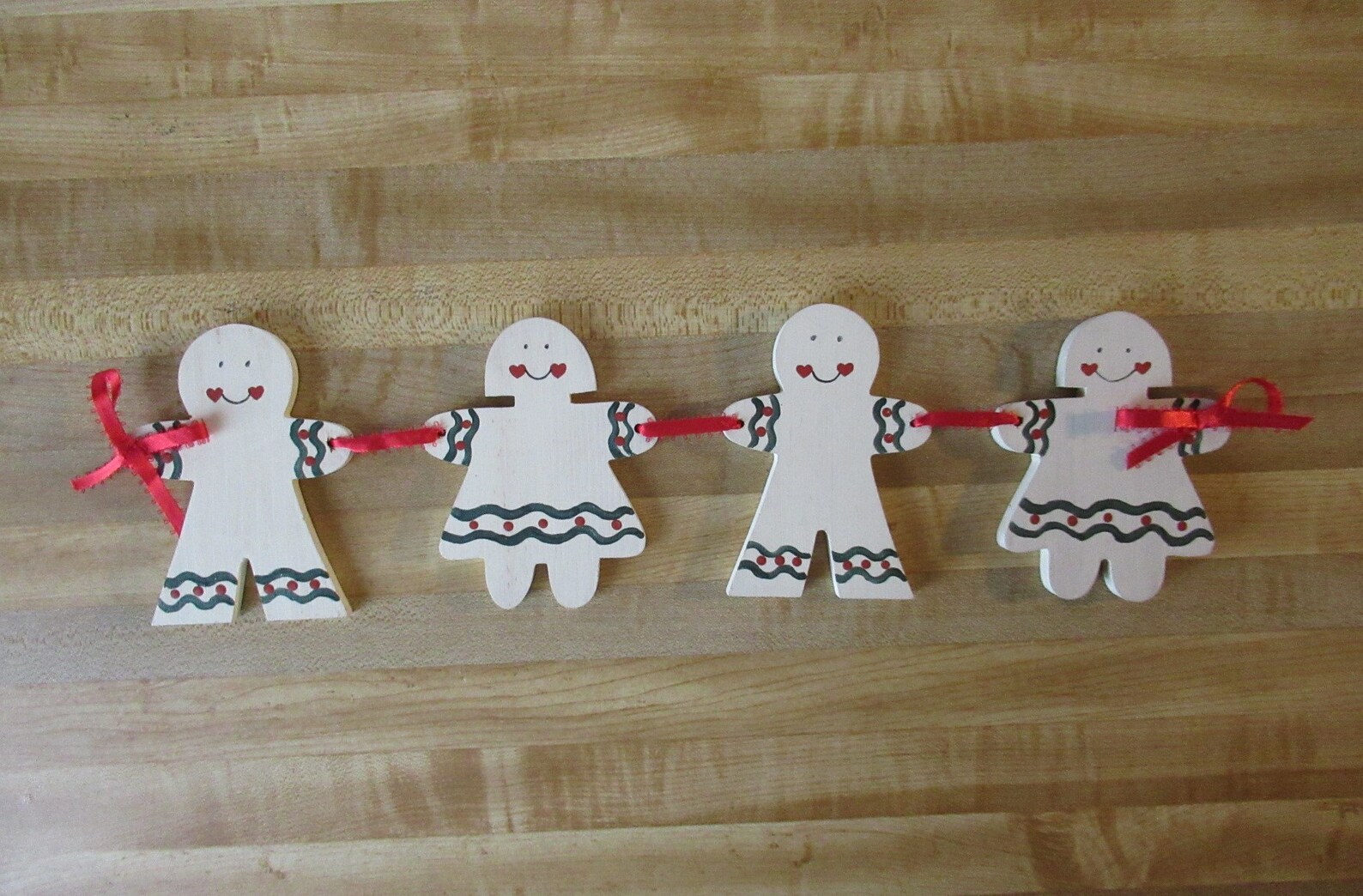 Wooden Gingerbread Man Christmas Bunting, Gingerbread Man Decoration ...