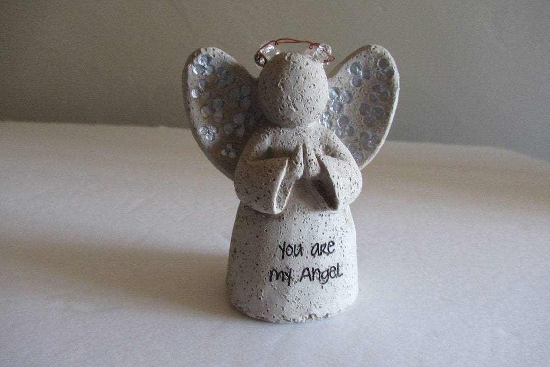 Concrete Angel, Concrete Cherub, Angel Statue, Paper Weight Gift, Home ...