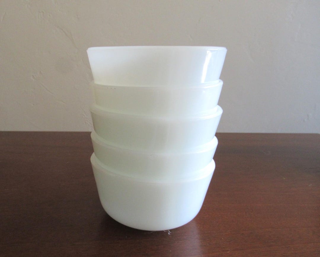 Pyrex Custard Cups, Vintage Milk Glass Custard Cups, White Glass ...