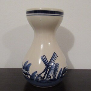 Windmill Vase, Windmill Candle Holder, Blue and White, Holland Windmill ...