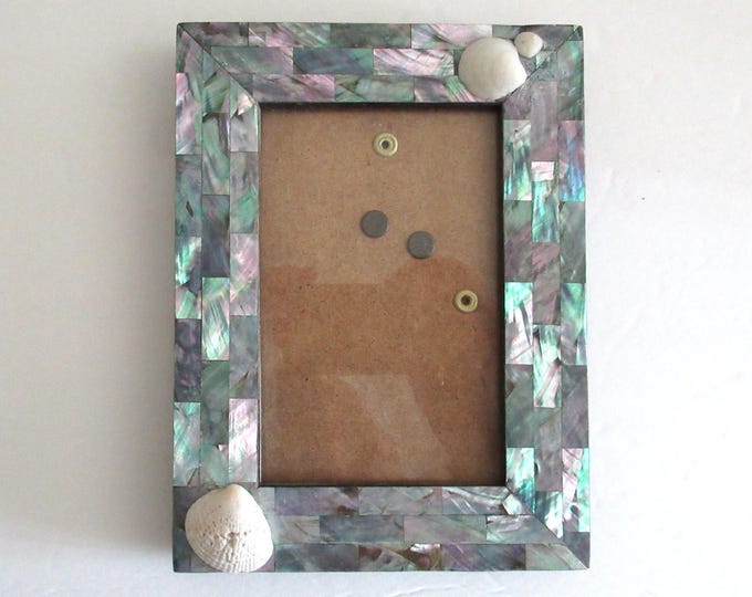 Mother of Pearl Abalone and Shell Photo Frame, From Bahamas, Handmade ...