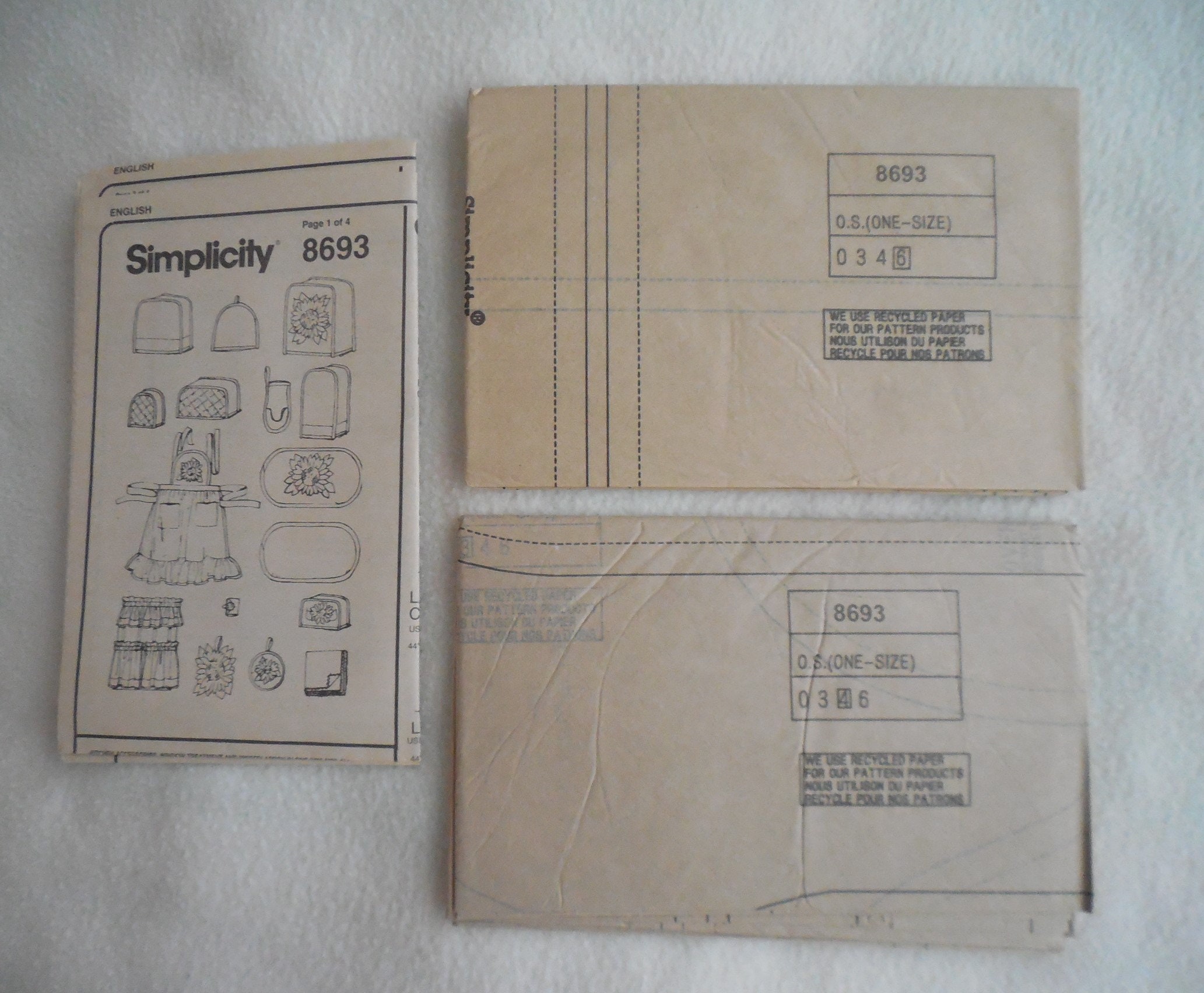 Simplicity Home Pattern 8693 Kitchen Accessories Sew | Etsy