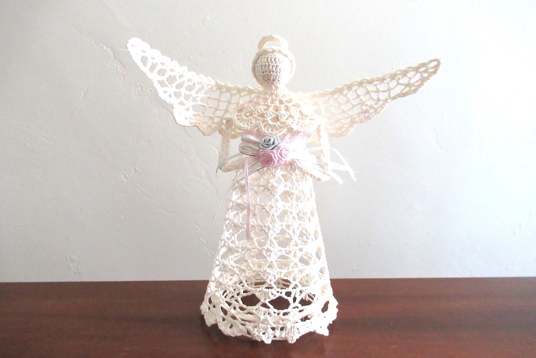 Crochet Angel Tree Topper Crochet Angel Crocheted Angel, Handmade Angel ...