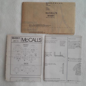 Mccall's 4961 Children's and Girls Unlined Coats and - Etsy