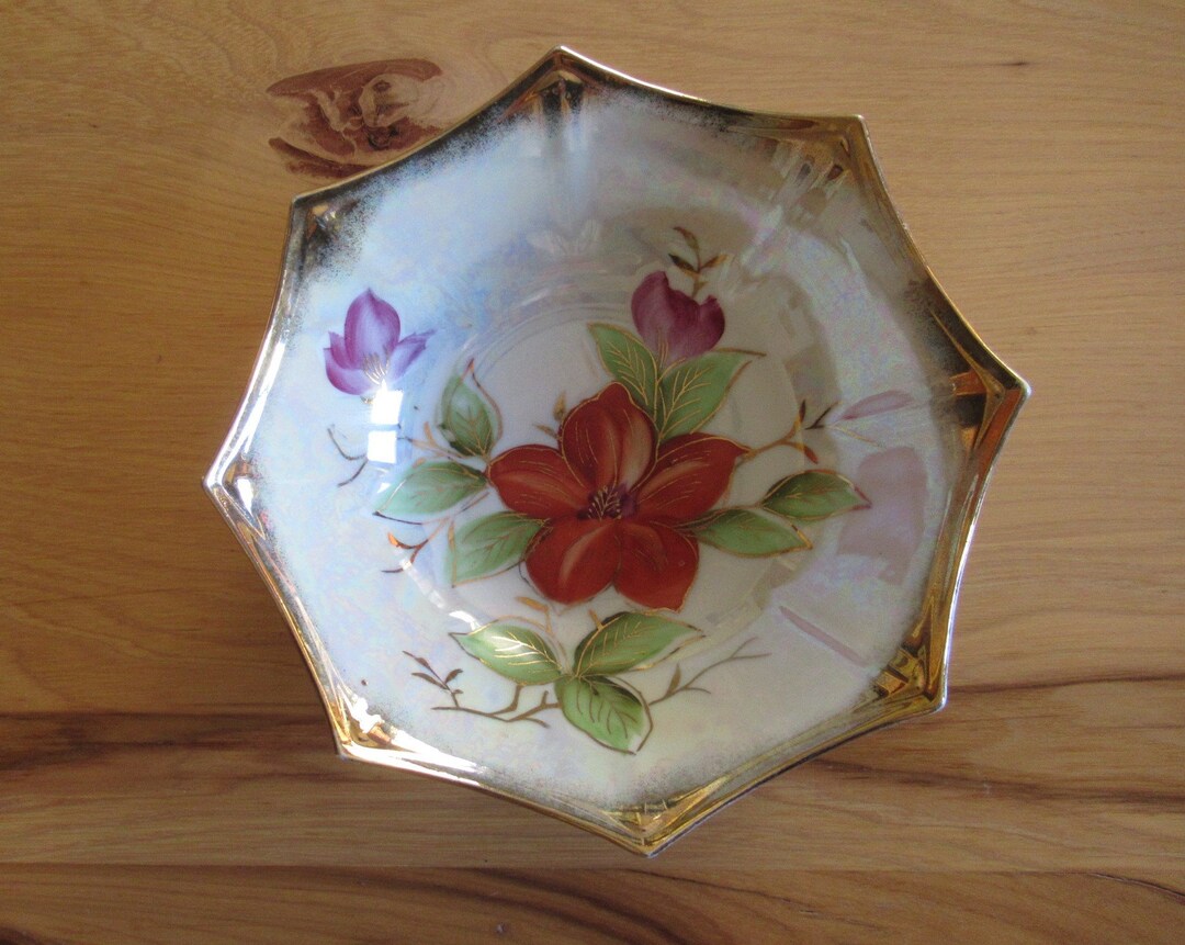 Trimont Ware Japan Iridescent Lustre Ware Porcelain Bowl Gold Trim ...