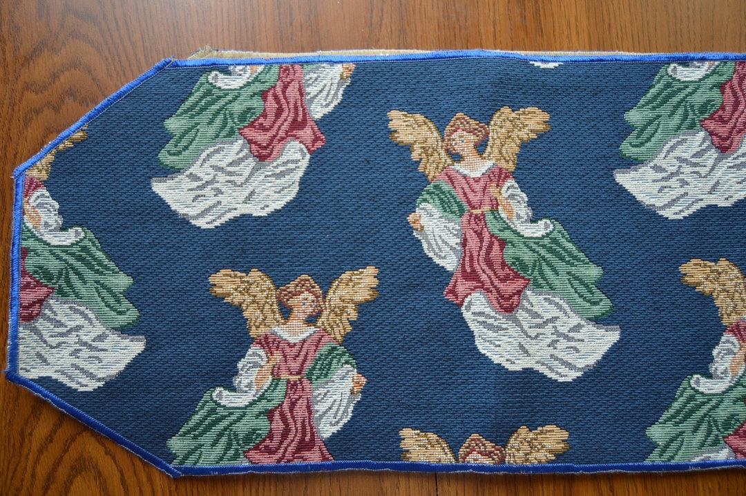 Angel Tablerunner, Angel Table Runner, Dresser Scarf, Tapestry Mantel ...