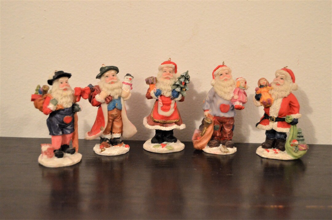 Santa Statue ~ 5 Santa Figurine ~ Vintage Santa Decor ~ Santa Claus ...