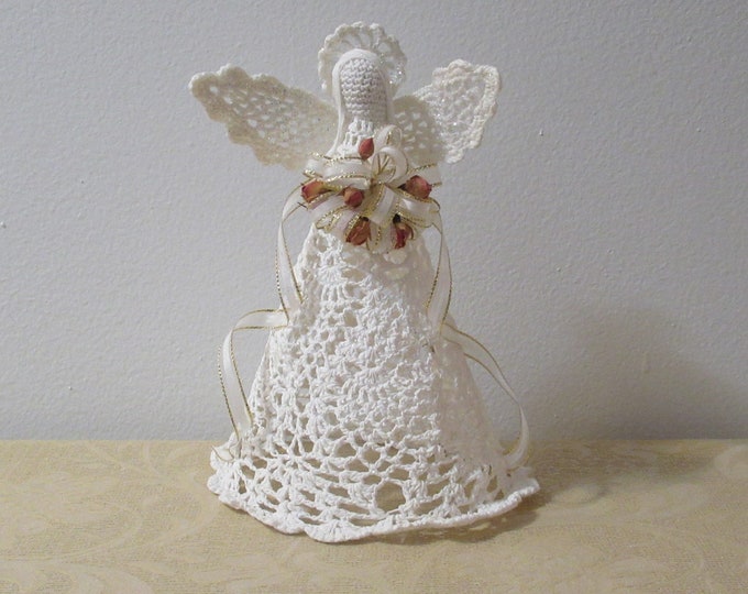 Beautiful Crochet Angel Tree Topper / White Angel Tabletop - Etsy