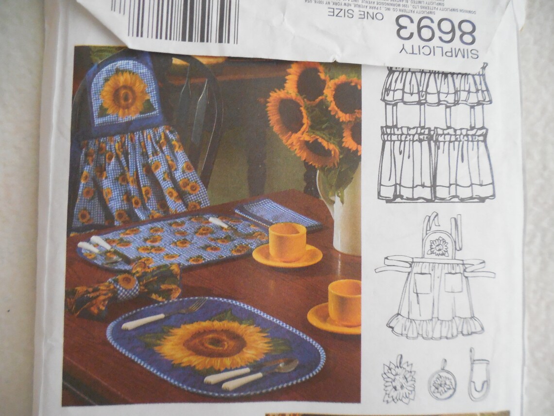 Simplicity Home Pattern 8693 Kitchen Accessories Sew | Etsy