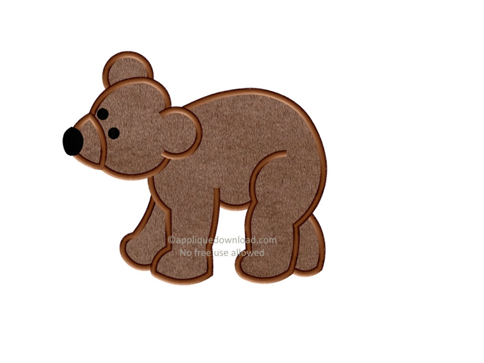 Cute Black Bear Embroidery Applique Instant Download for | Etsy