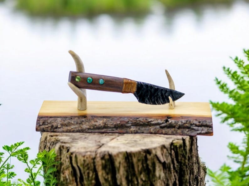 Native American Flint Knapped Obsidian Knife, Artificial Sinew, Hand ...