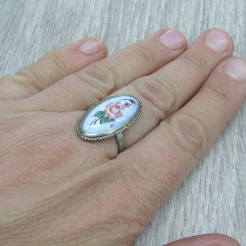 Russian Retro Enameled Ring USSR Vintage Folk Art Rostov - Etsy