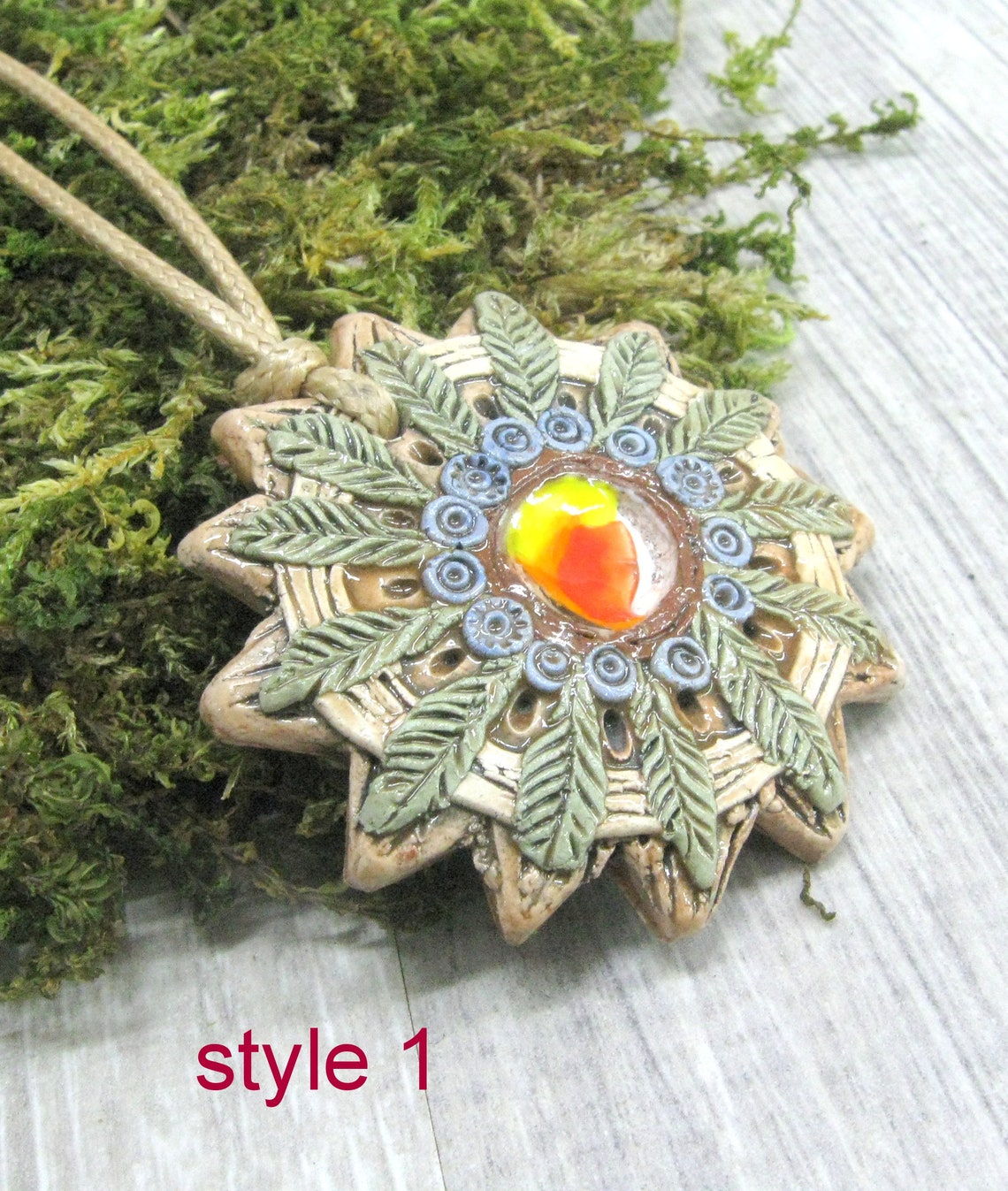 Sun Talisman Slavic Solar Symbol Jewelry Textured Ceramic | Etsy