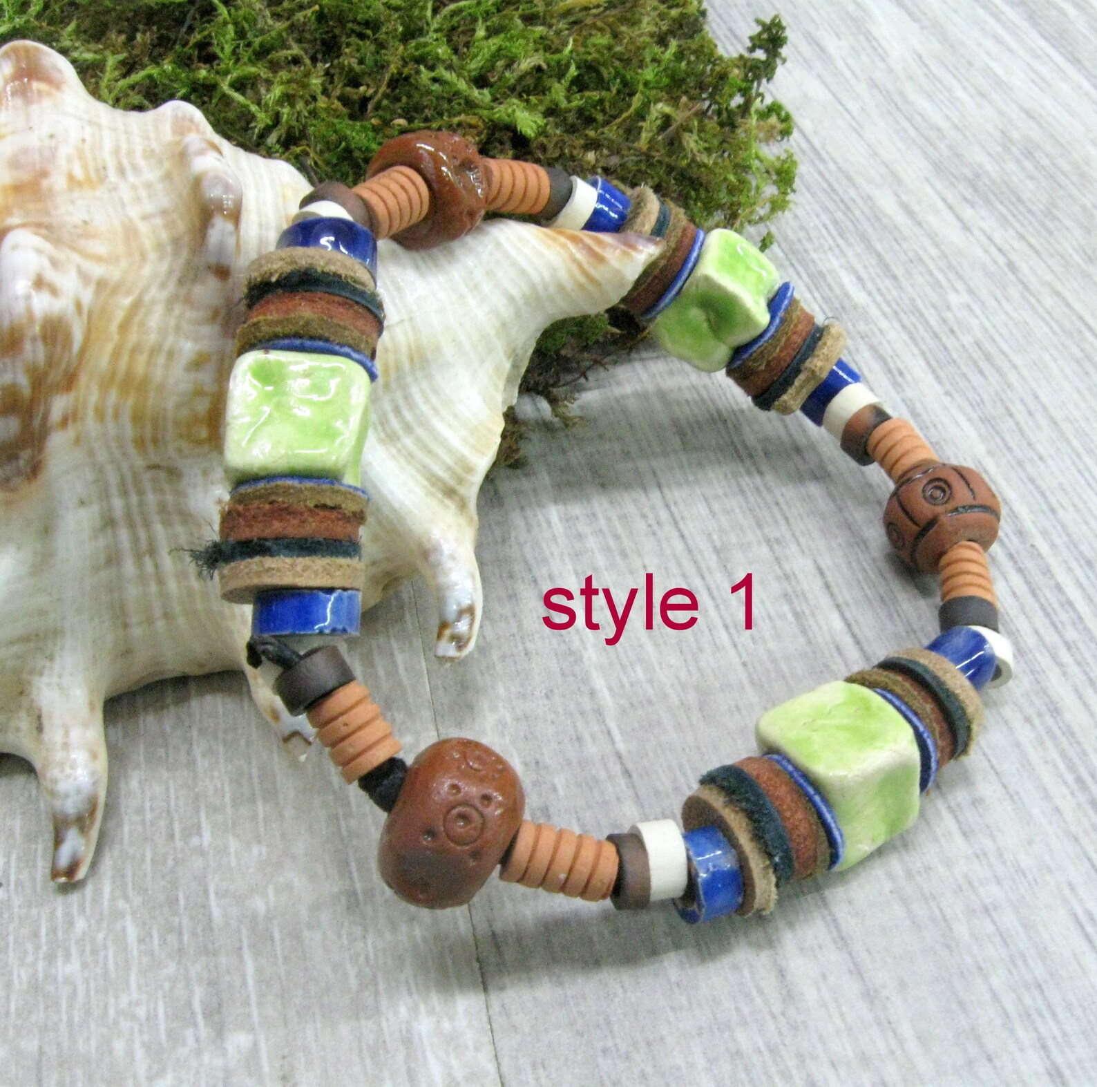 Ceramic Boho Beaded Bracelet With Hand Crafted Multi Colored - Etsy