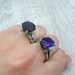 Purple Swarovski Crystal Ring, Russian Vintage Silver Plated Rings for ...