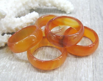 Solid Gemstone Ring Green Agate Wide Faceted Band Carved Stone - Etsy