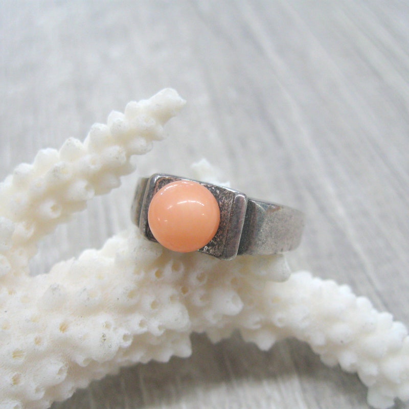 Pink Coral Ring - Etsy