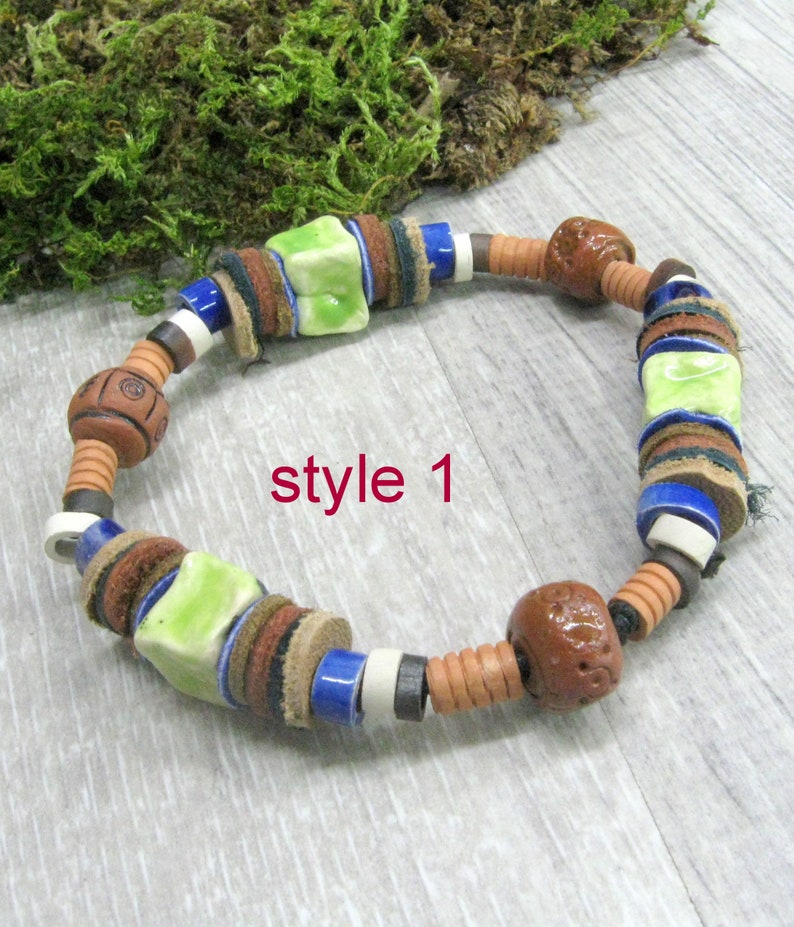 Ceramic Boho Beaded Bracelet With Hand Crafted Multi Colored - Etsy