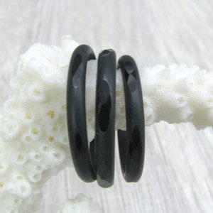 Set of 3 Matte Black Stacking Rings Black Onyx Faceted Bands Diamond ...