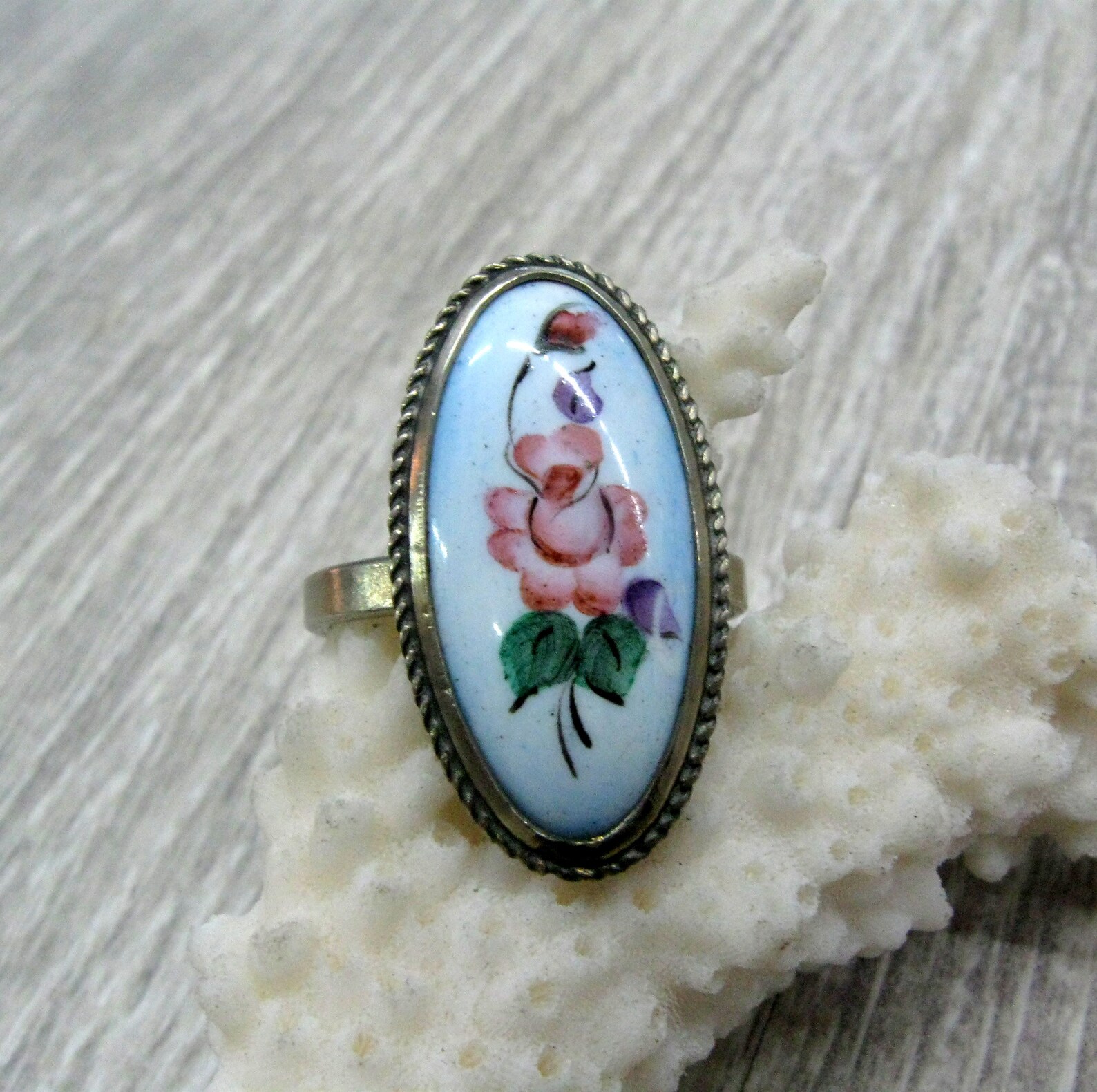 Russian Retro Enameled Ring USSR Vintage Folk Art Rostov - Etsy
