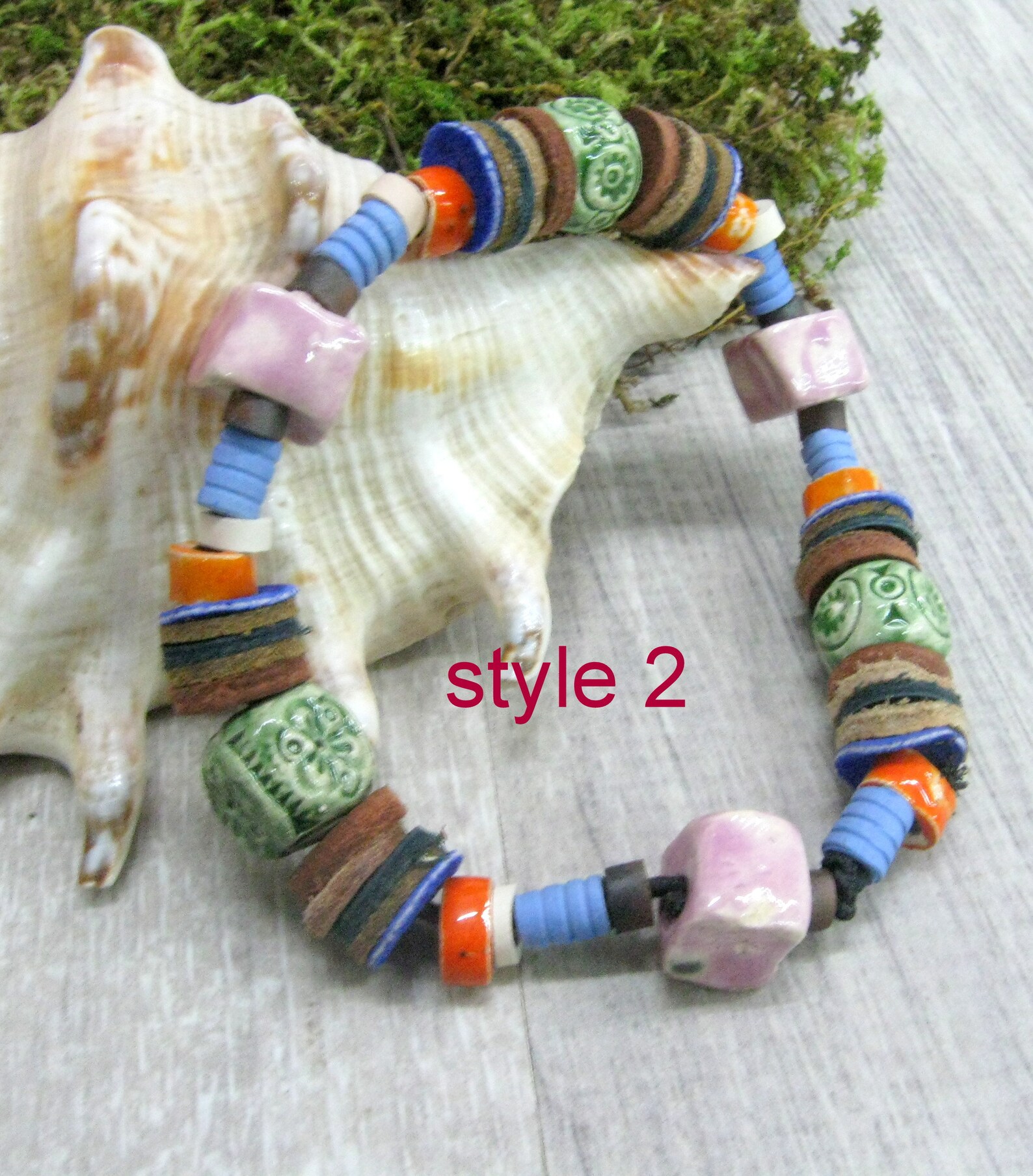 Ceramic Boho Beaded Bracelet With Hand Crafted Multi Colored | Etsy