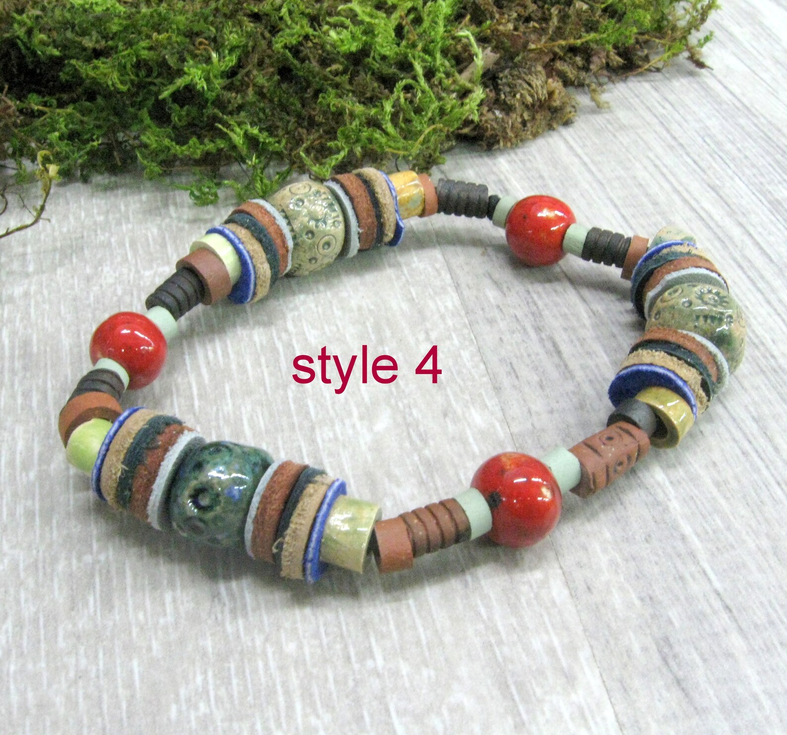 Ceramic Boho Beaded Bracelet With Hand Crafted Multi Colored | Etsy