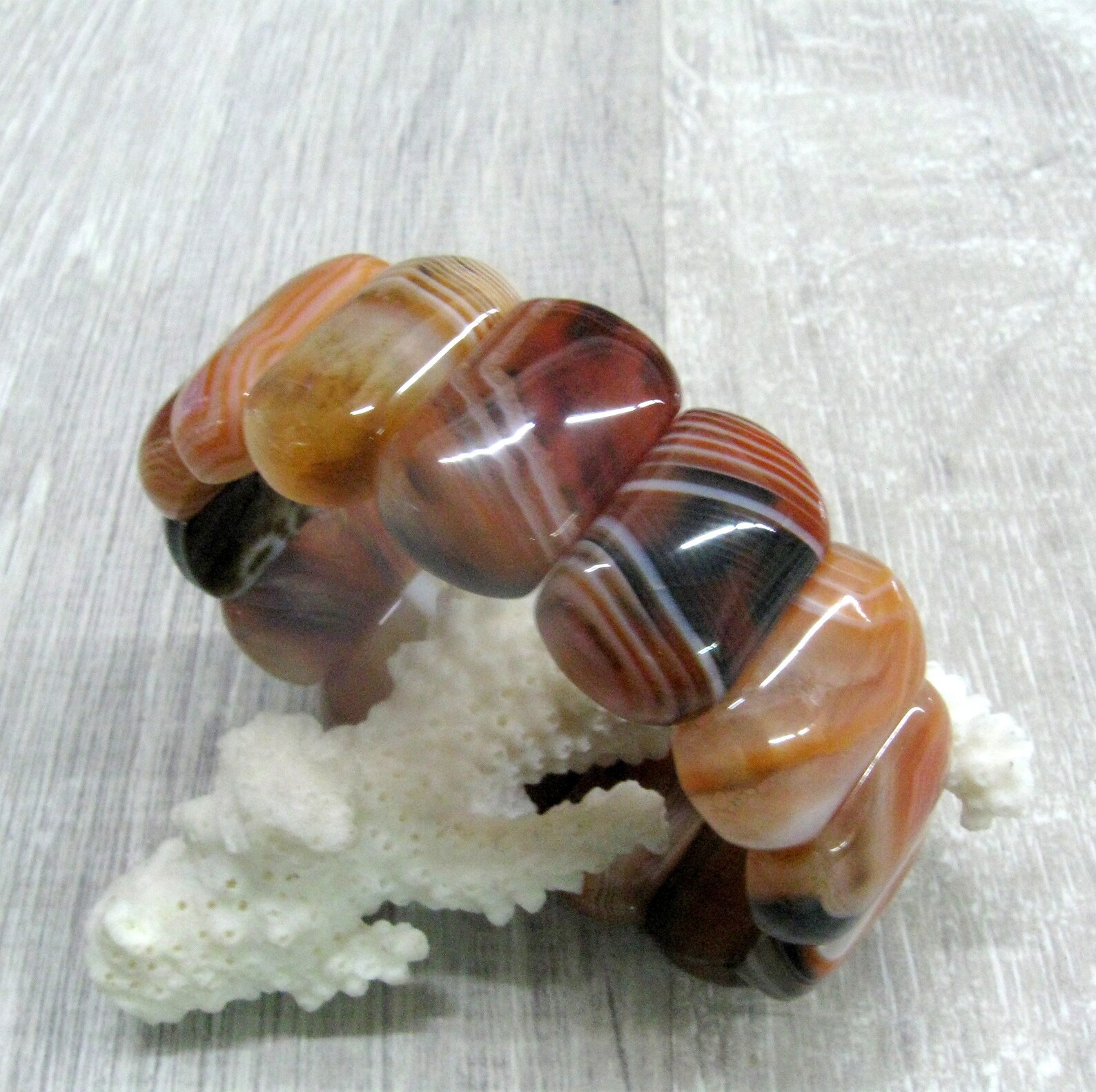 Fire Agate Bracelet and Pendant Set Gemstone Jewelry Natural - Etsy