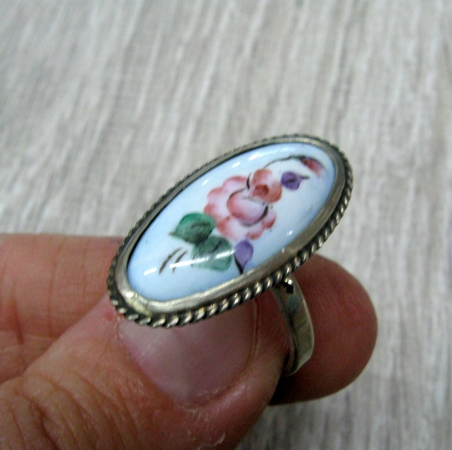 Russian retro enameled ring USSR Vintage folk art Rostov | Etsy