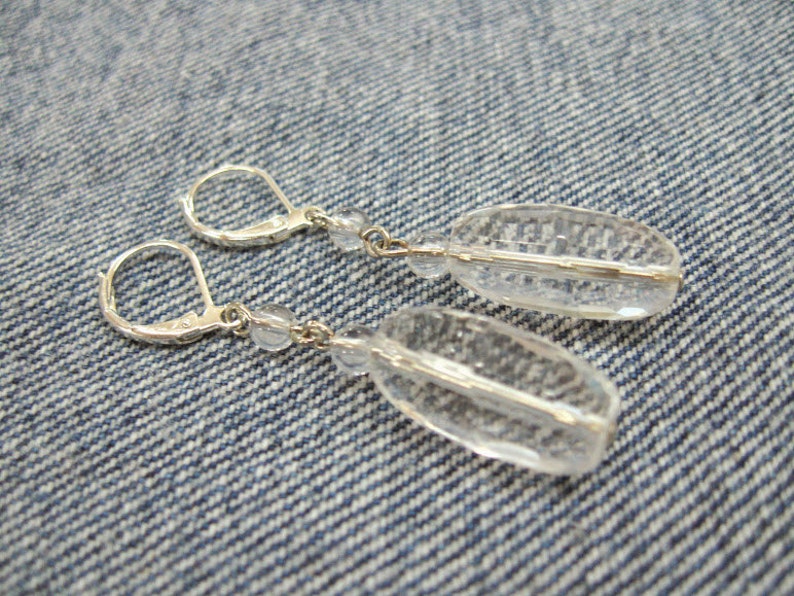 Crystal Quartz Drop Earrings Crystal Clear Dangle Earrings | Etsy