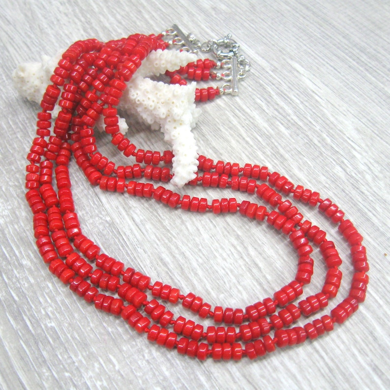 Bold Orange Red Coral Necklaces Natural Genuine Coral Jewelry | Etsy