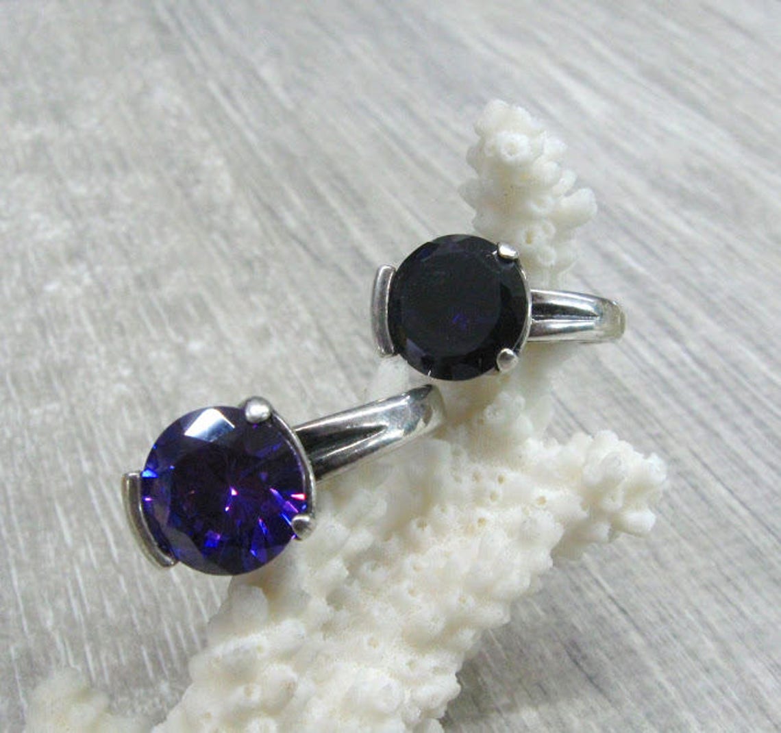 Purple Swarovski Crystal Ring Russian Vintage Silver Plated - Etsy