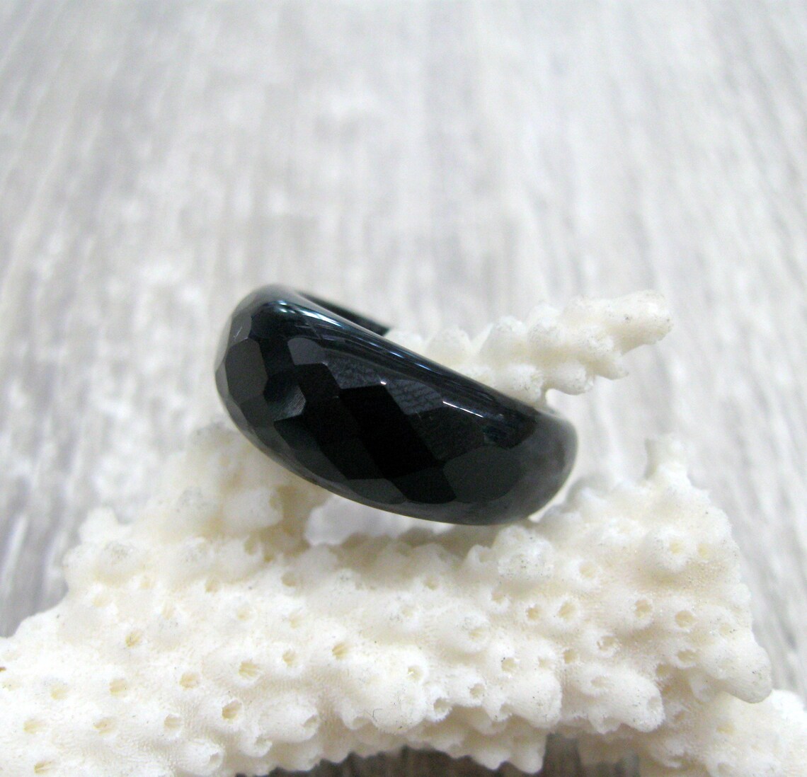 Black Onyx Statement Ring Faceted Buff Top Size 5 6 7 8 9 - Etsy