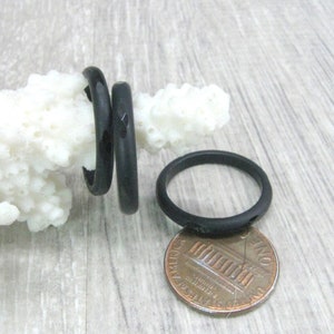 Set of 3 Matte Black Stacking Rings Black Onyx Faceted Bands Diamond ...